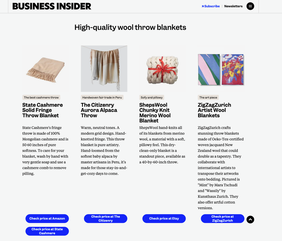 BUSINESS INSIDER - COZYING BLANKETS – ZigZagZurich