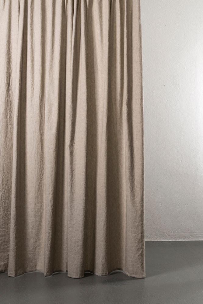 Cotton & Linen Curtains "Belize" in Oatmeal & Brown Colors – ZigZagZurich