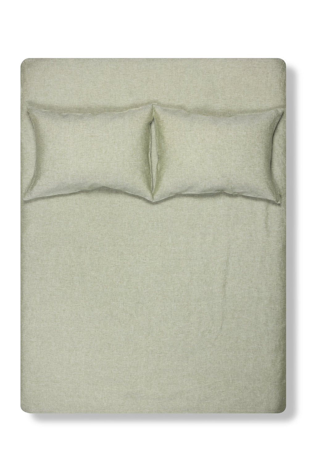 Linen Bedding "Light Melange" in Green Colour – ZigZagZurich