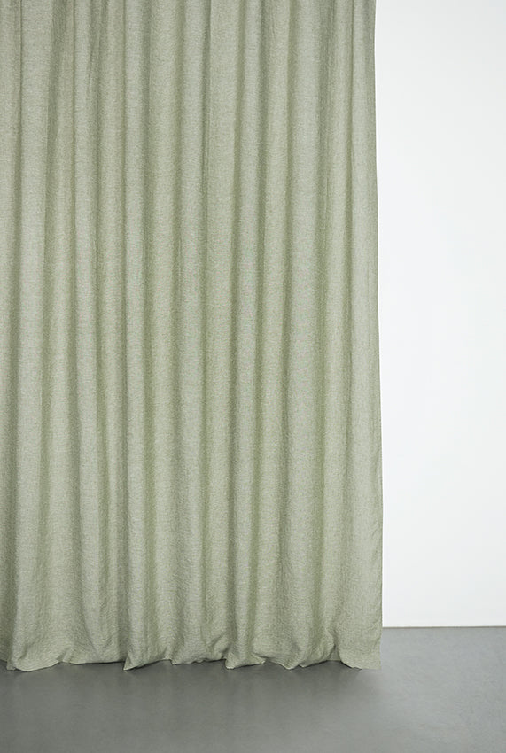 Linen Curtains "Light Melange" in Green Color – ZigZagZurich