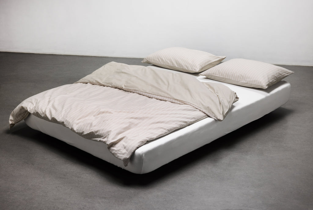 Pima Cotton Percale Bedding "Burano Stripes" - Sand Stripe – ZigZagZurich