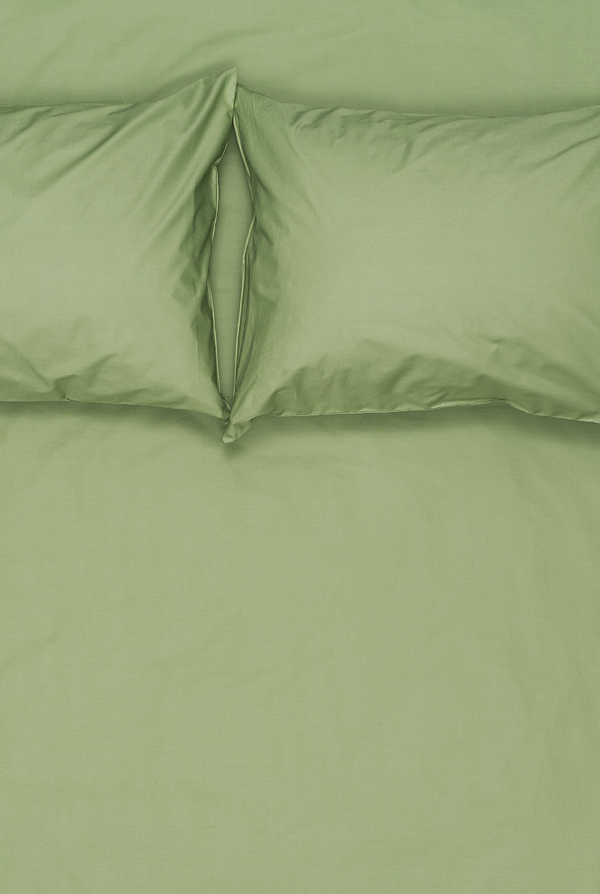 Pima Cotton Percale Bedding in Sage Green Color – ZigZagZurich