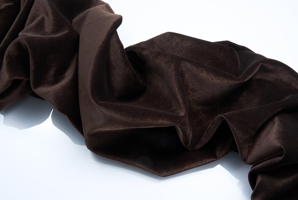Velvet Curtain in Marron Brown Color- Extra Wide – ZigZagZurich