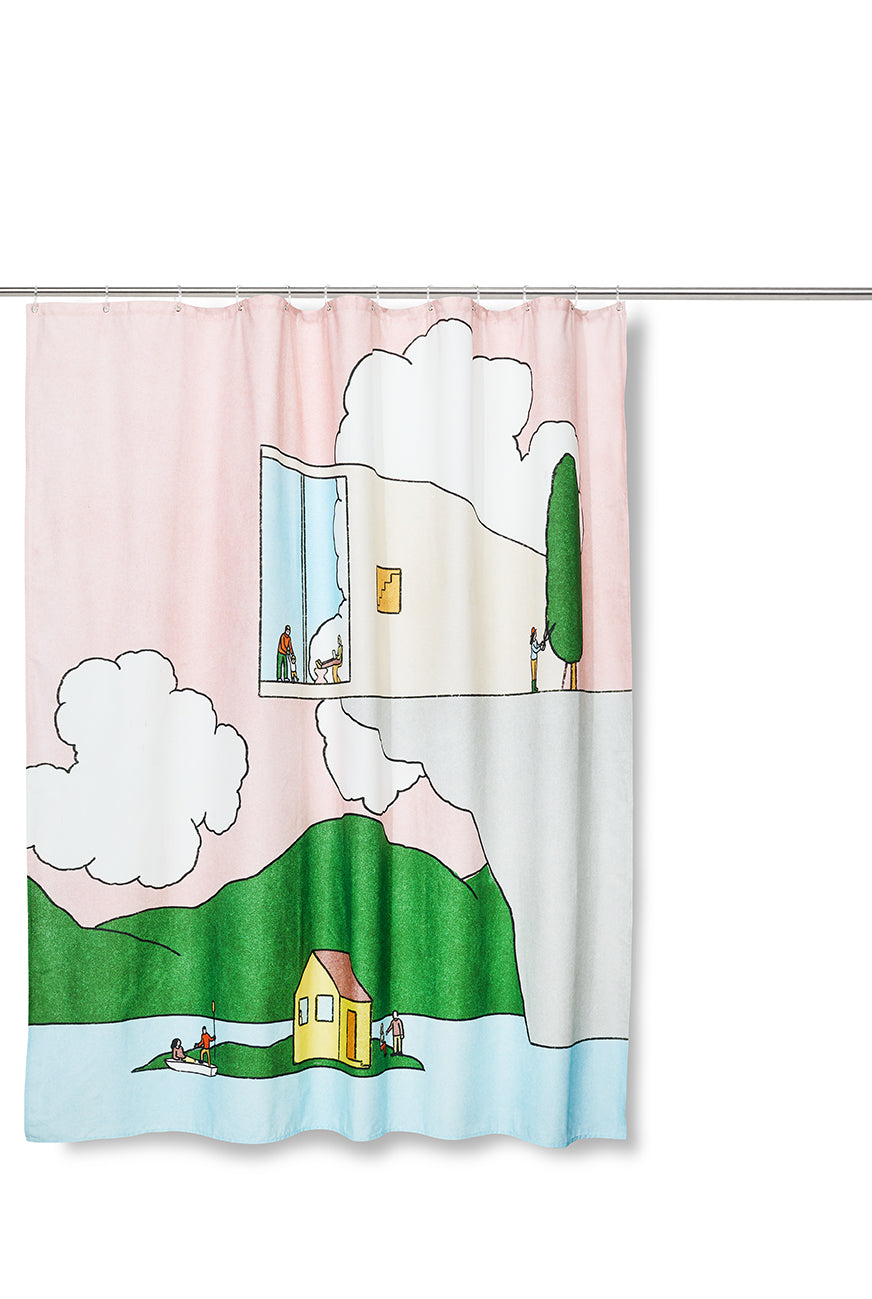 Rideau de douche en coton « Parallel Society » de Klaus Kremmerz ...