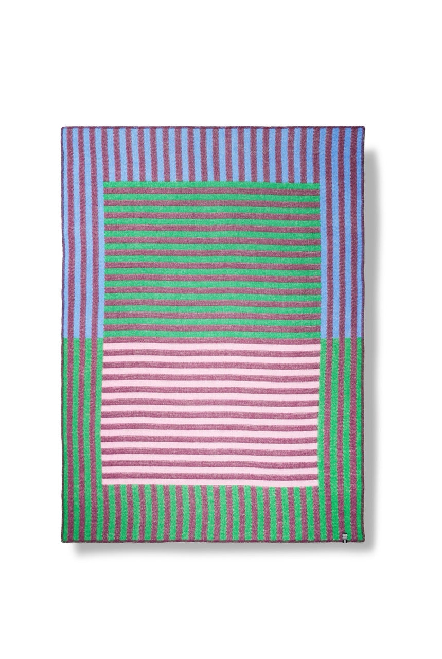 Wool Blanket "Lined Up" by Celine Cornu – ZigZagZurich
